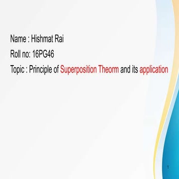 Application of principle of superposition theorm | PPTX