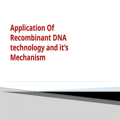 Application Of Recombinant DNA technology and it’s Mechanism.pptx