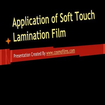 Application of soft touch lamination film | PDF
