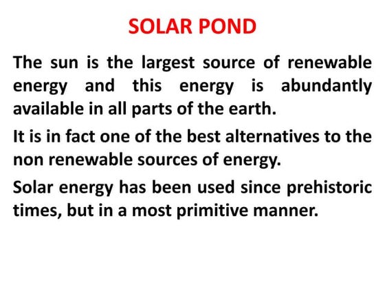 Solar pond | PPTX
