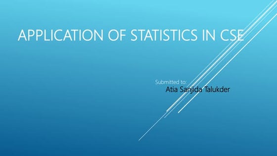 Real life application of statistics in engineering | PPTX