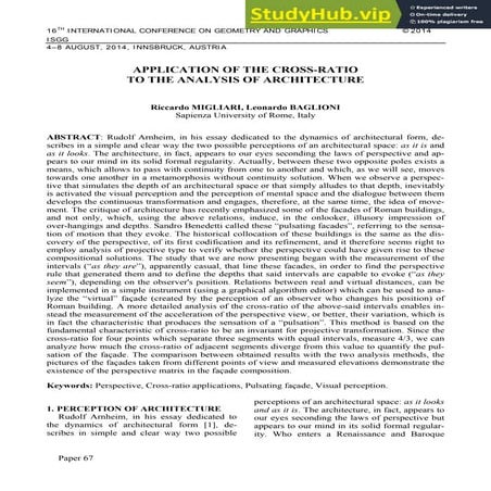 APPLICATION OF THE CROSS-RATIO TO THE ANALYSIS OF ARCHITECTURE | PDF