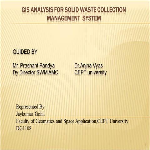 Application of tracking and gis in solid waste management | PPT