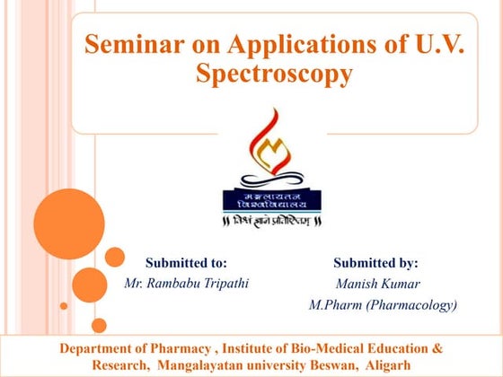 Application of uv visible spectroscopy in pharmaceutical industry | PPT