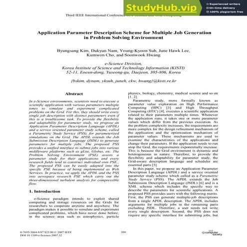 Application Parameter Description Scheme For Multiple Job Generation In Problem Solving