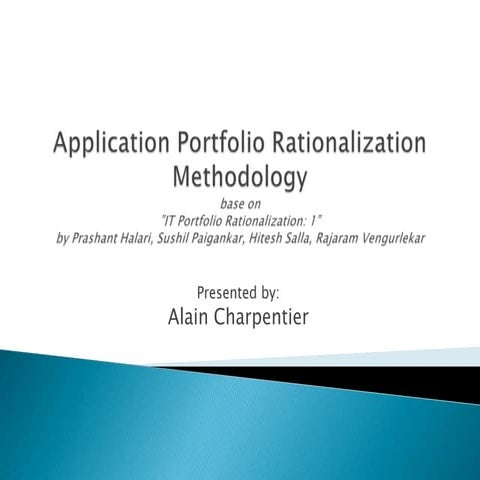 Application Portfolio Rationalization