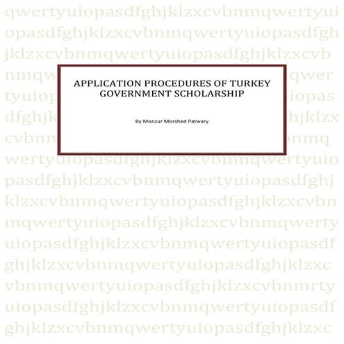 Application process of turkey govt scholarship | PDF