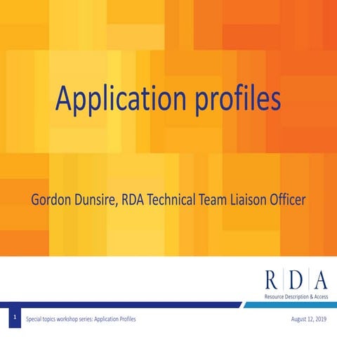 Special Topics: Application Profiles | PPTX