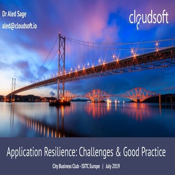 Application resilience: challenges and good practice | PDF