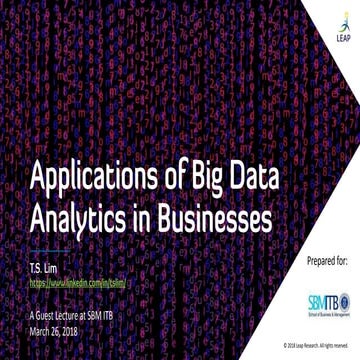 Applications Of Big Data Analytics In Businesses Ppsx Databases Computer Software And