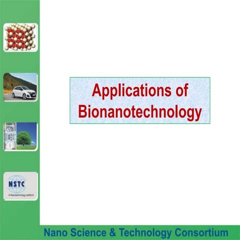 Applications of Bionanotechnology | PPTX