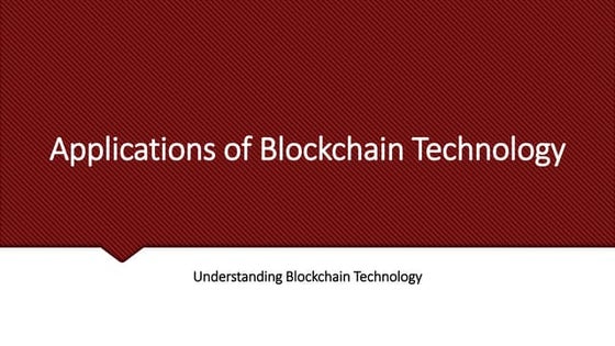 Blockchain Technology For Beginners made easy | PPT