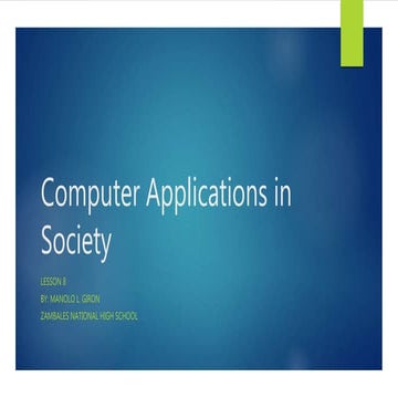 Applications of computer / Computer Application | PPT