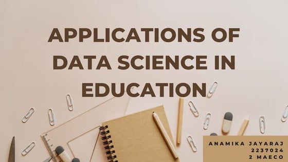 Data Science in Education.pptx | Education industry | Industries
