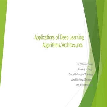 Various Applications of Deep Learning .pptx