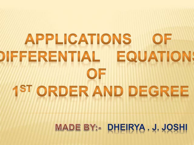 Linear Differential Equation With Constant Coefficient
