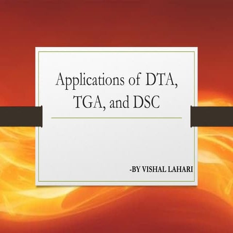 Thermal Analysis TA, TGA, DSC, DTA | PPTX