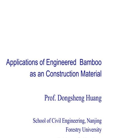 Applications of Engineered Bamboo as a Construction Material | PDF