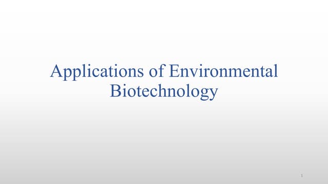 Environmental biotechnology | PPT