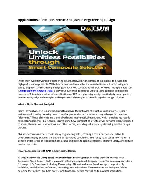 Introduction To Finite Element Analysis Pptx