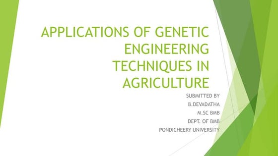 Genetic Engineering and Application | PPT