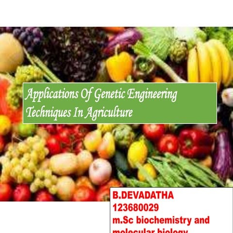 Applicationsofgeneticengineeringtechniquesinagriculturebydatha ...