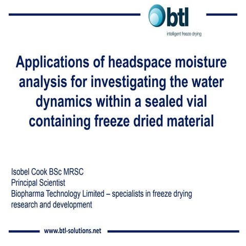 Applications Of Headspace Moisture Analysis | PDF