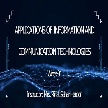 Application of ICT Lecture 1 Introduction to Information and ...