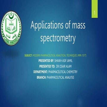 Applications of mass spectrometry.seminar.pptx