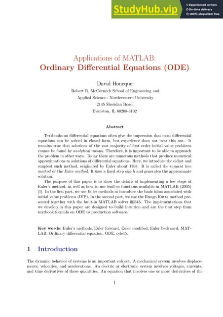 Euler And Improved Euler Method Ppt