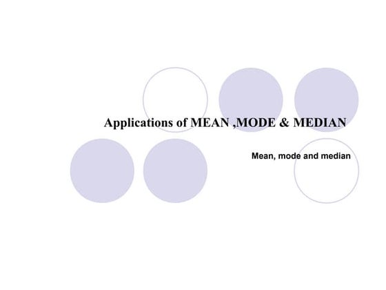Mean, median, and mode | PPT