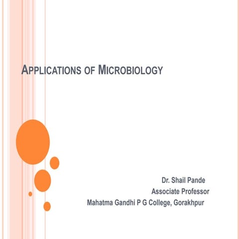 Applications of Microbiology | PPTX