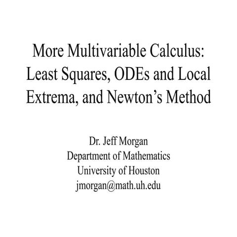 Applications of Multivariable Calculus.ppt