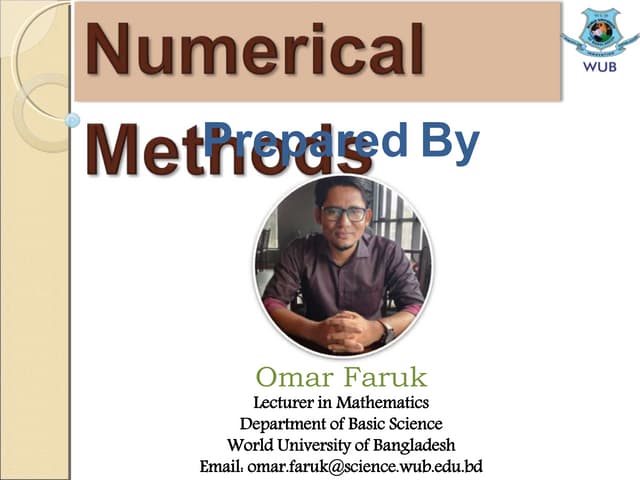 Applications of numerical methods in civil engineering | PPTX Applications of numerical methods in civil engineering | PPTX