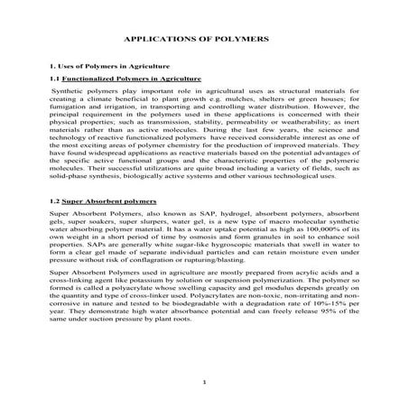 Applications of polymers in everyday life | PDF