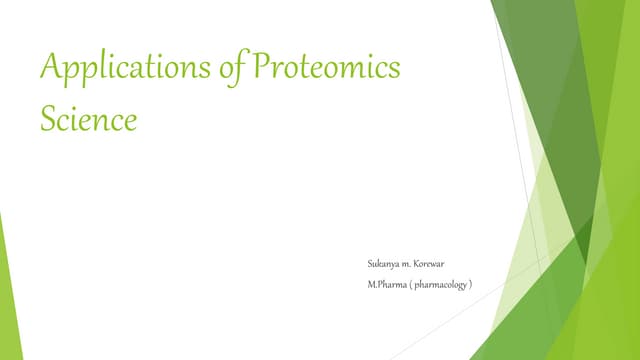 Applications of Proteomics Science | PPTX