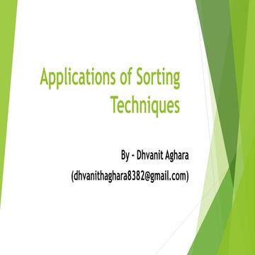 Applications of sorting (1) | PPTX