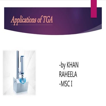 Applications of tga | PPTX