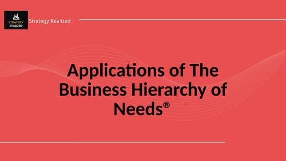 Hierarchy of Needs in Business - Strategy Realized | PPT