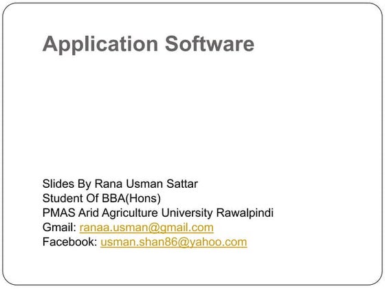 System Software And Application Software Ppt