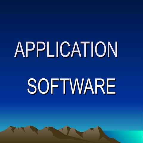 Computer Science - Type of software: Application | PPT