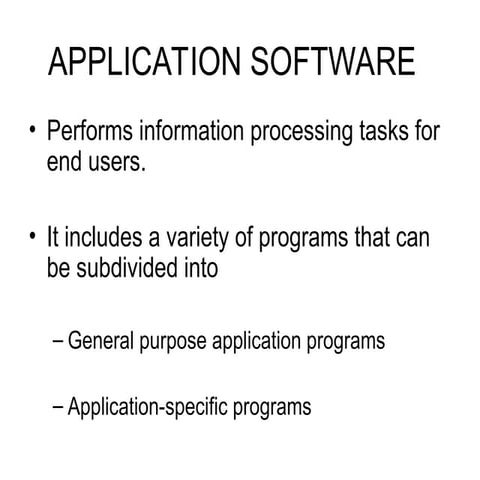 APPLICATION SOFTWARE and their usage ppt | PPT