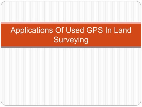 GPS and GIS | PPTX