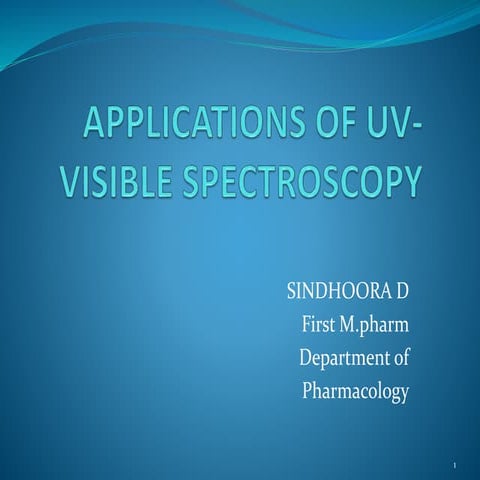 Applications of uv visible spectroscopy | PPT