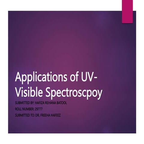 Applications of UV- Visible Spectroscpoy.pptx
