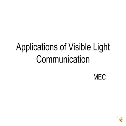 Applications of visible light communication | PPT