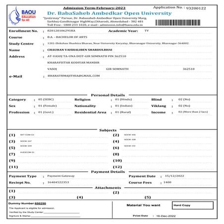 Applicat TYBA-Vaishali | PDF