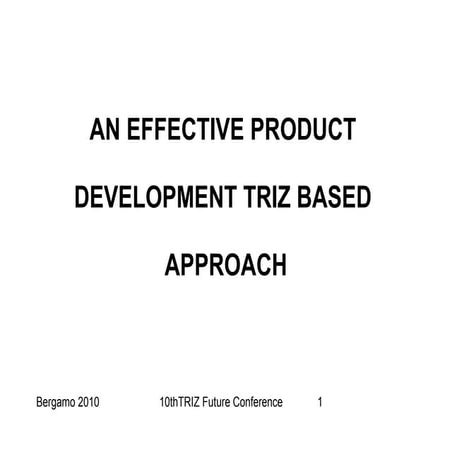 Applicazione metodo triz alla progettazione, esempio - Application of the TRIZ method to design ...