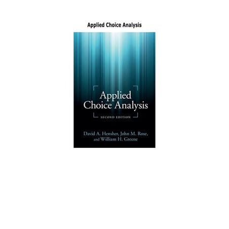Applied Choice Analysis | PPT