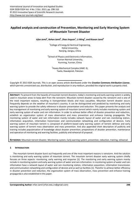 Community based Early Warning System | PDF